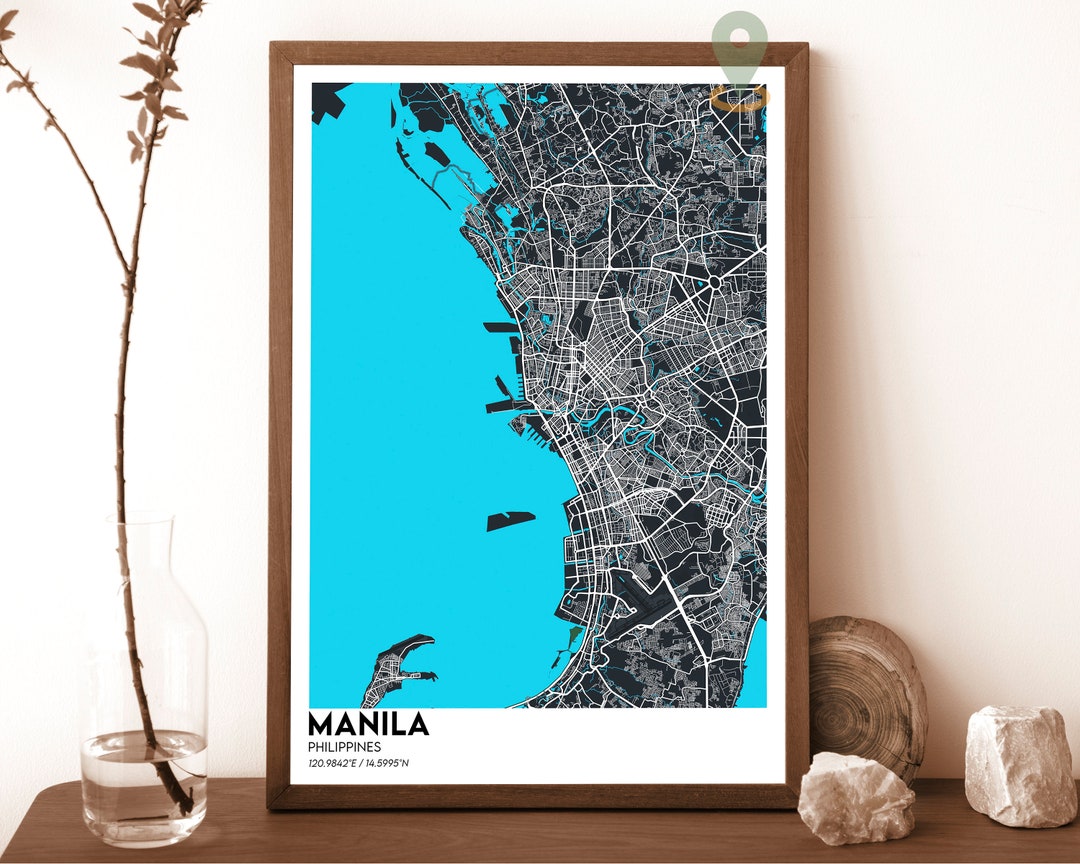 Manila Map , Manila Map Print, Manila City Map, Manila Wall Art, Manila ...