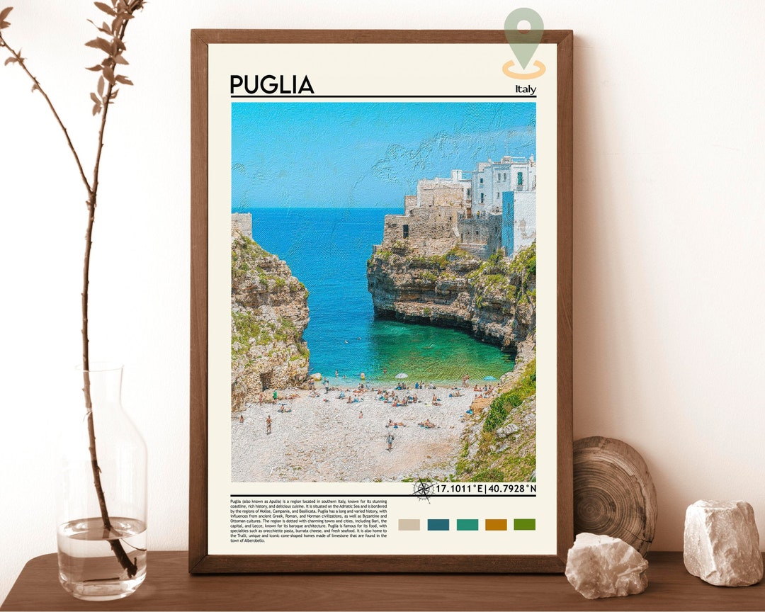 Puglia Print, Puglia Poster, Puglia Wall Art, Puglia Travel, Puglia Art ...