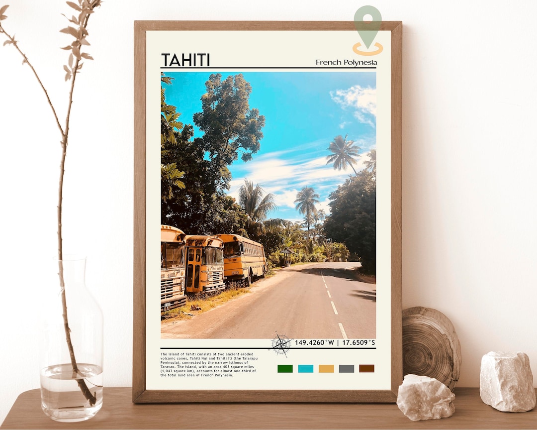 Tahiti Print, Vintage Poster, Tahiti Art, Tahiti Poster, Tahiti Photo ...