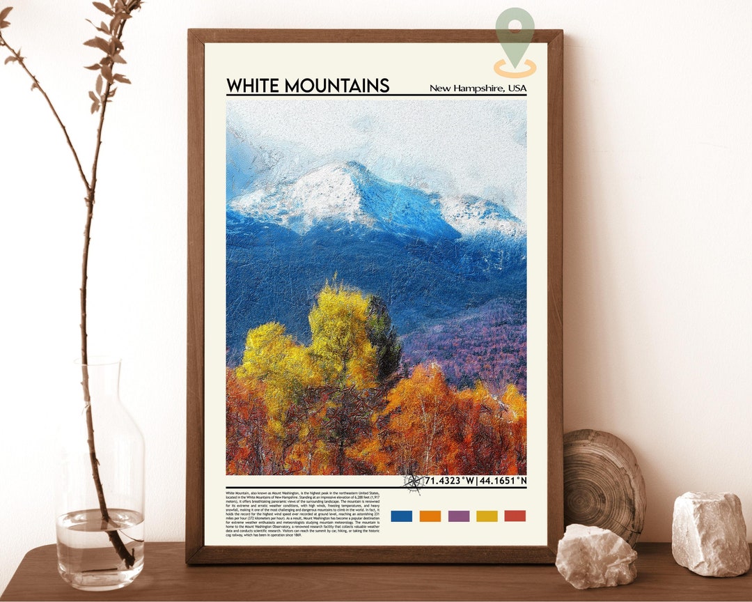 White Mountains Print, White Mountains Wall Art, White Mountains Poster ...