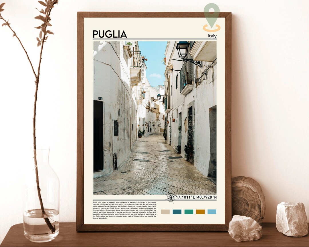 Puglia Print, Puglia Poster, Puglia Wall Art, Puglia Travel Print ...