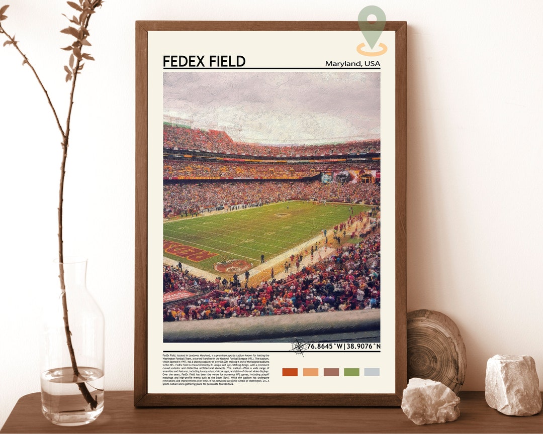 Fedex Field Print, Fedex Field Poster, Fedex Field Wall Art, Fedex ...