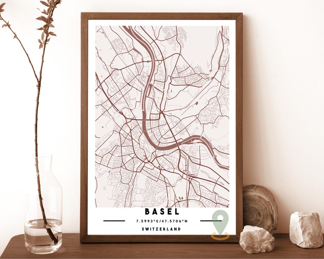 Basel Map, Basel Map Print, Basel Wall Art, Basel Travel Poster, Basel ...