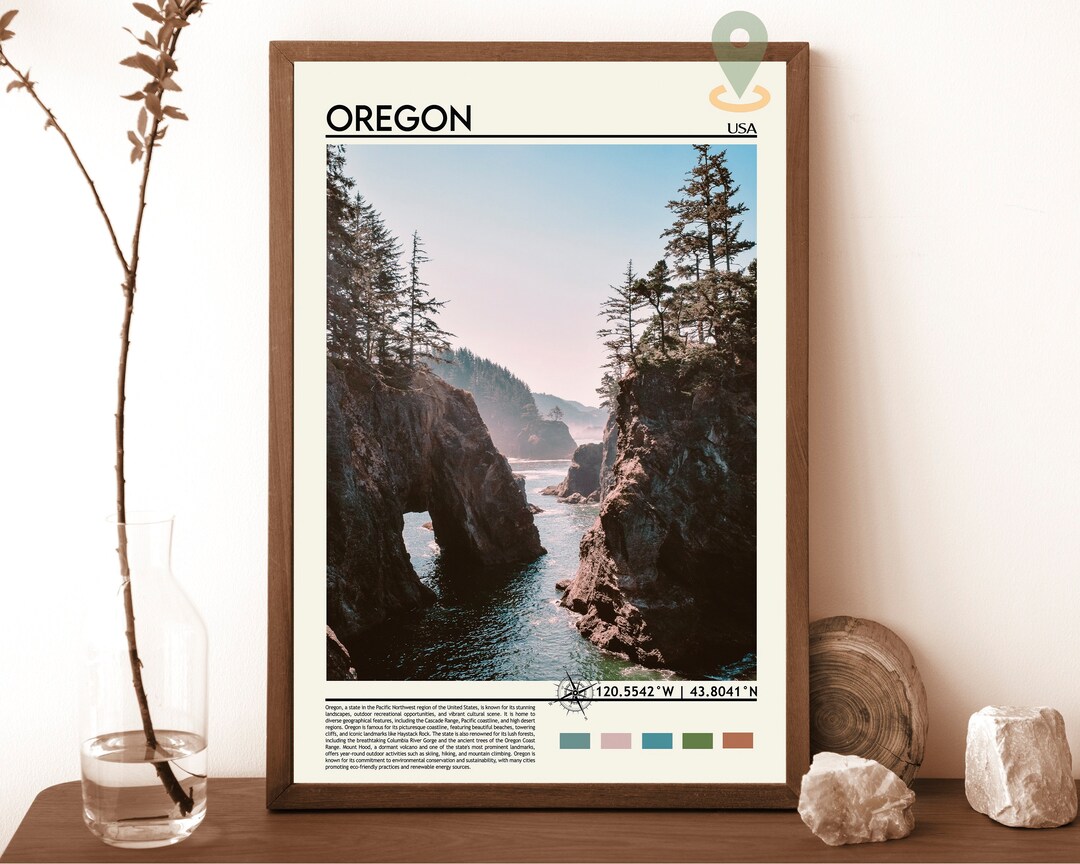 Oregon Travel Poster, Oregon Print, Oregon Wall Art, Oregon Vintage ...