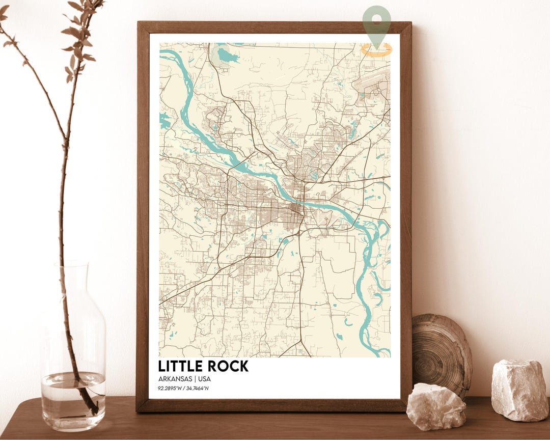 Little Rock Map, Little Rock Map Print, Little Rock Personalized Map ...