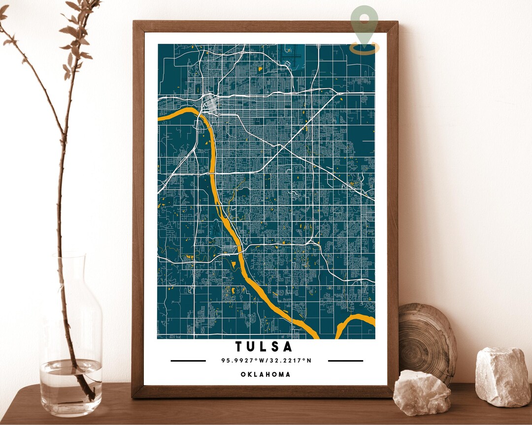 Tulsa Map, Tulsa Map Print, Tulsa Personalized Map, Tulsa Wall Art ...