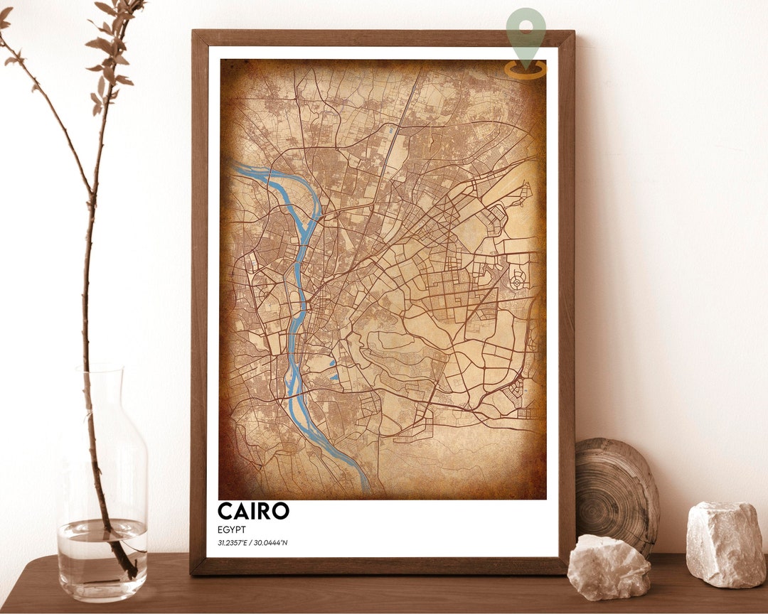 Cairo Map, Cairo Map Print, Cairo Personalized Map, Cairo Wall Art ...