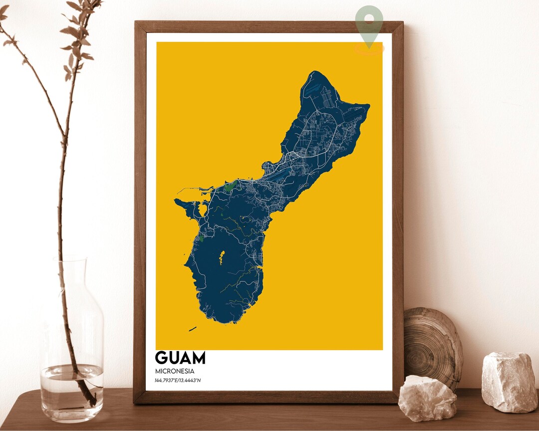 Guam Street Map, Guam Street Map, Guam Skyline, Minimalist City Map ...