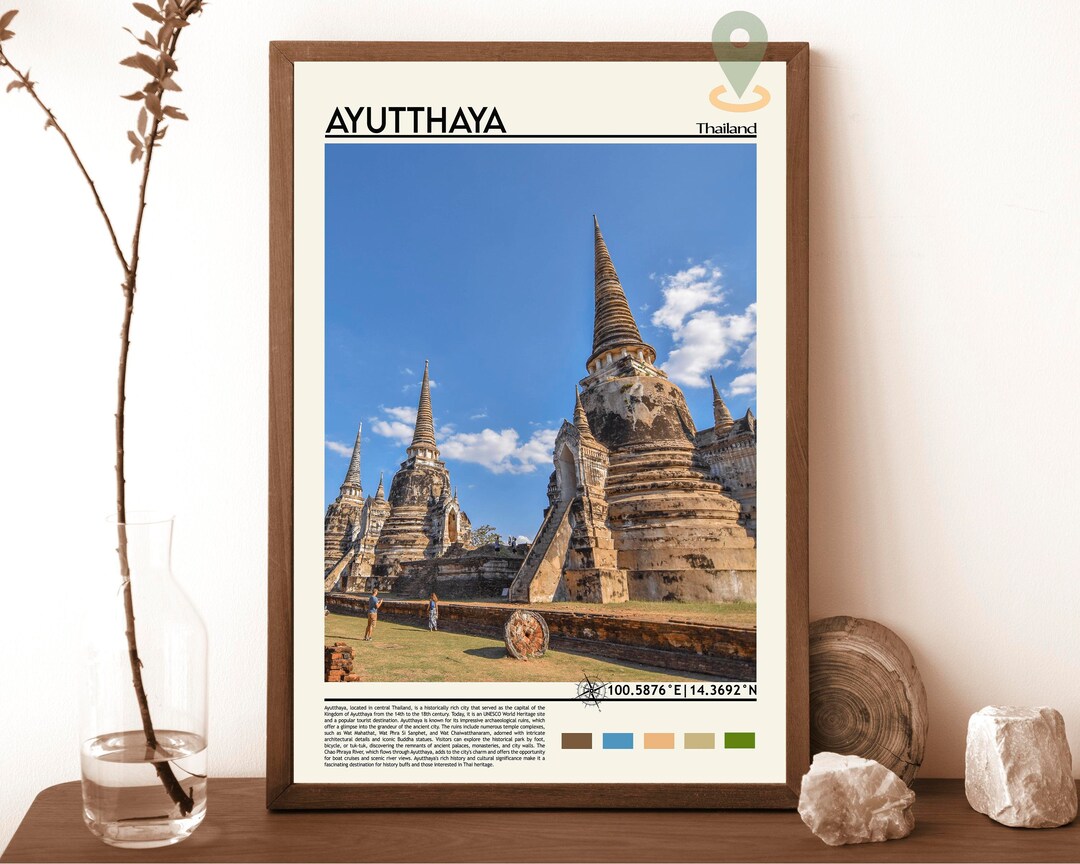 Ayutthaya Print, Ayutthaya Poster, Ayutthaya Wall Art, Ayutthaya Travel, Ayutthaya Art Print ...