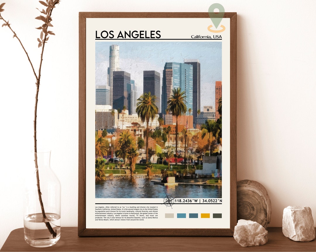 Los Angeles Print, Los Angeles Poster, Los Angeles Wall Art, Los ...