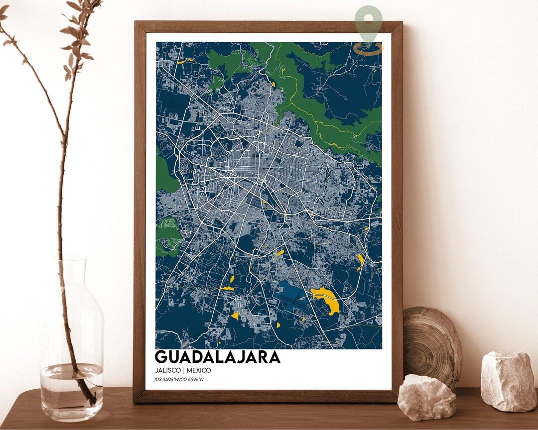 Mapa de Guadalajara, Impresión de mapas de Guadalajara, Mapa ...