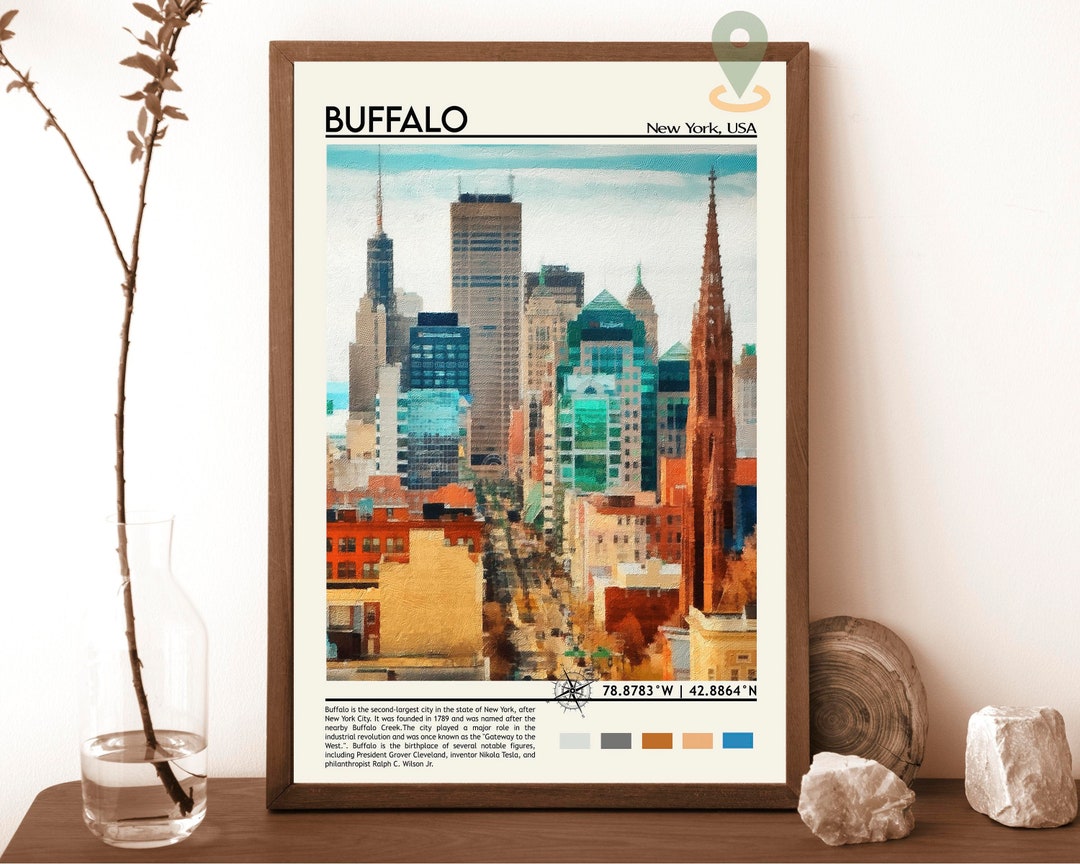 Buffalo Print, Buffalo Poster, Buffalo Wall Art, Buffalo Travel ...
