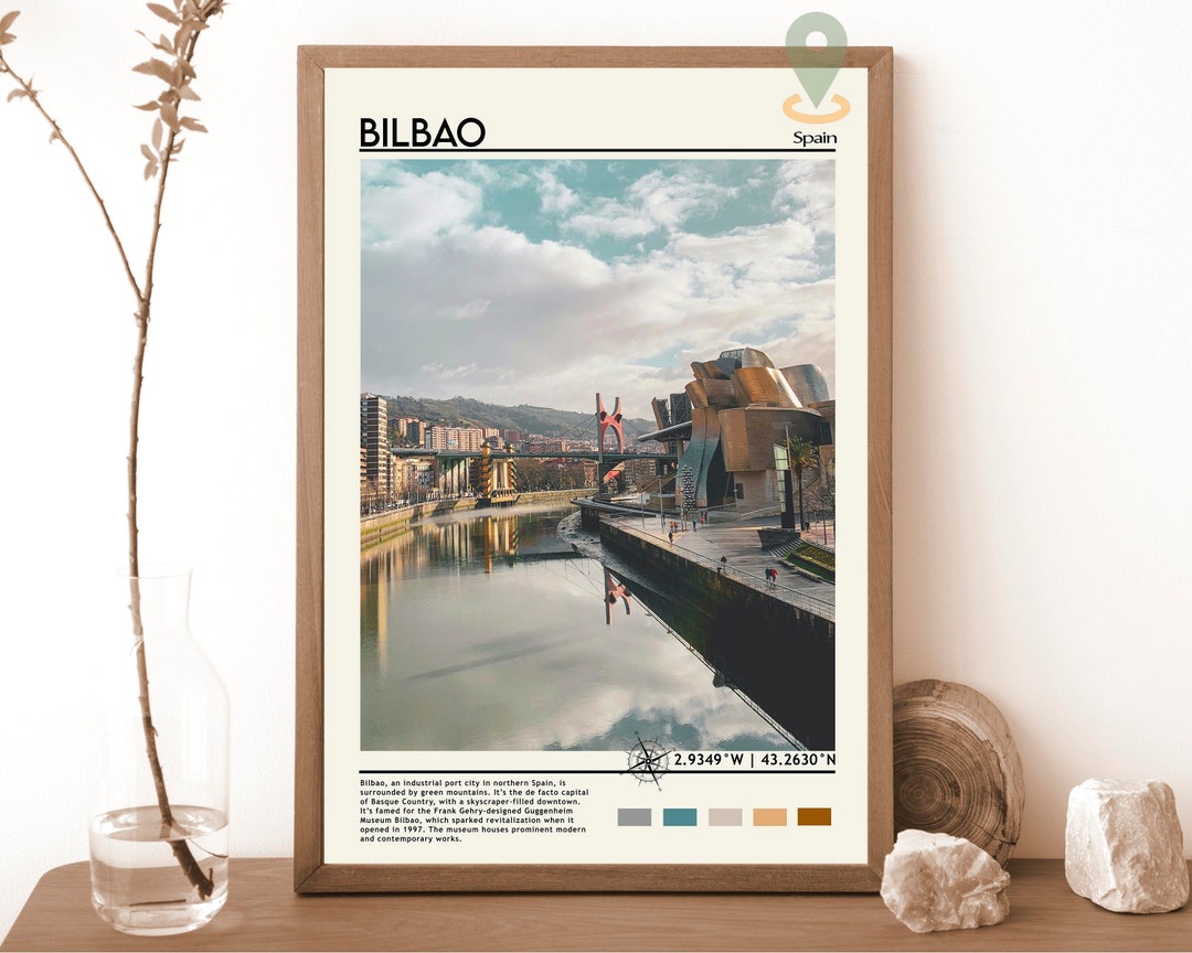 Bilbao Print, Vintage Poster, Bilbao Art, Bilbao Poster, Bilbao Photo ...