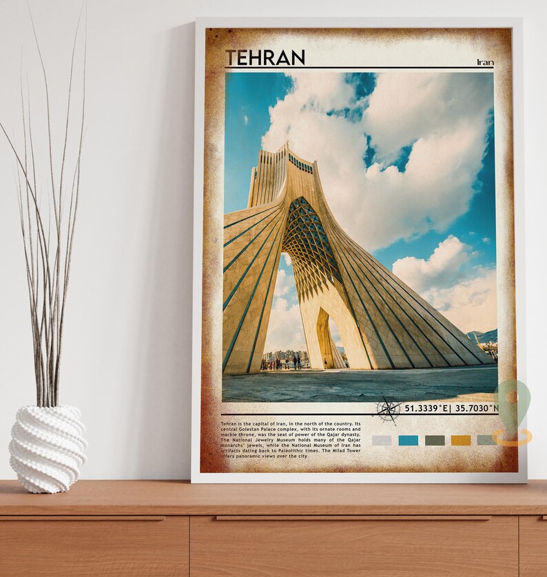 Tehran Print Vintage Poster Tehran Art Tehran Poster - Etsy