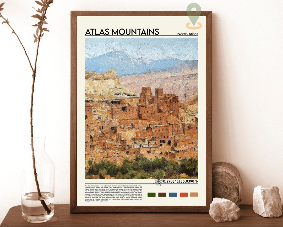 Atlas Mountains Print, Atlas Mountains Art Print, Atlas Mountains Wall ...