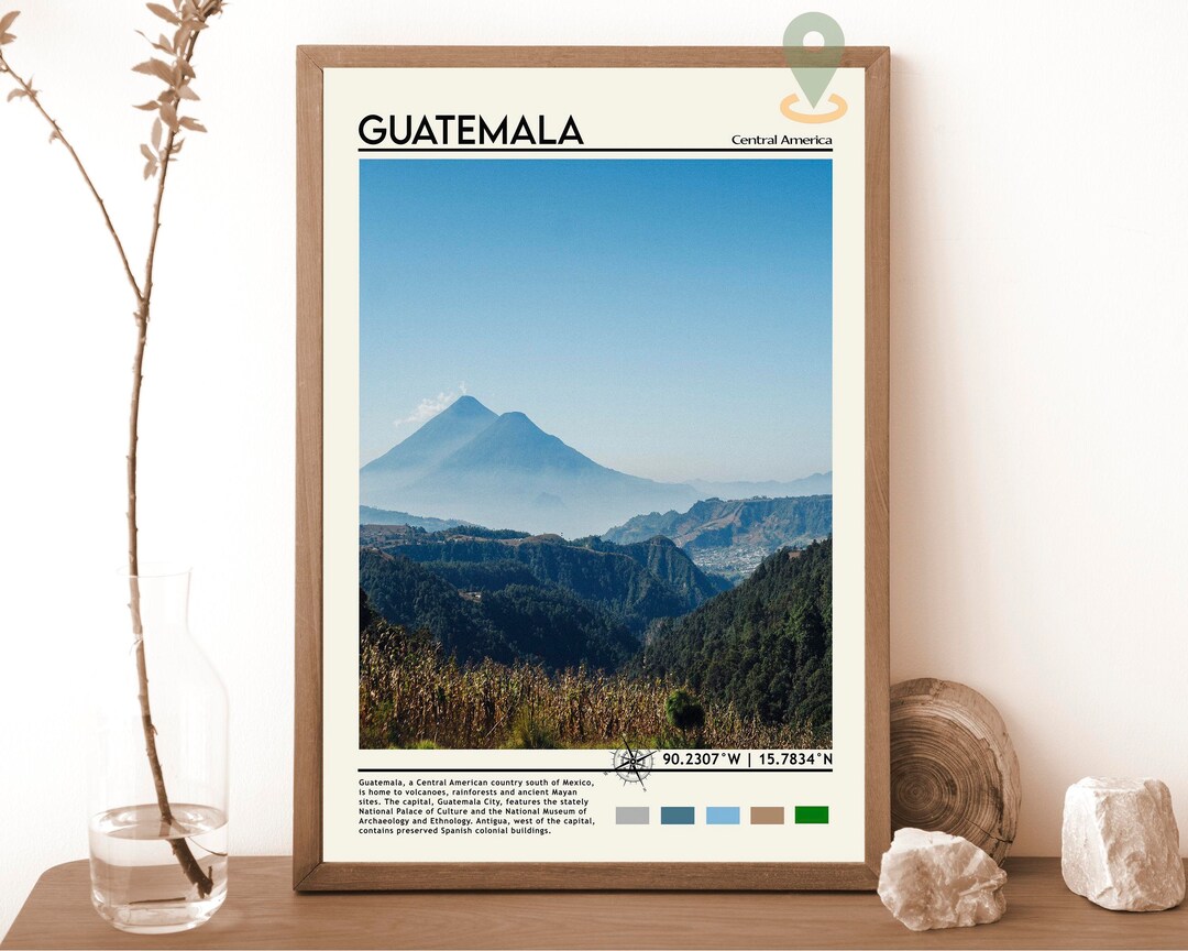 Guatemala Print, Vintage Poster, Guatemala Wall Art, Guatemala Poster ...