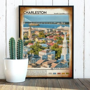 Charleston Print, Charleston Poster, Charleston Travel, Charleston Art ...