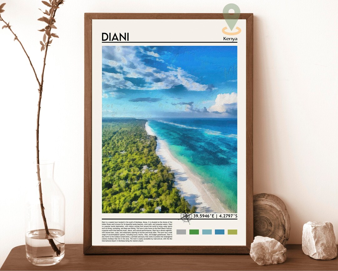 Diani Print, Diani Poster, Diani Wall Art, Diani Travel, Diani Art ...