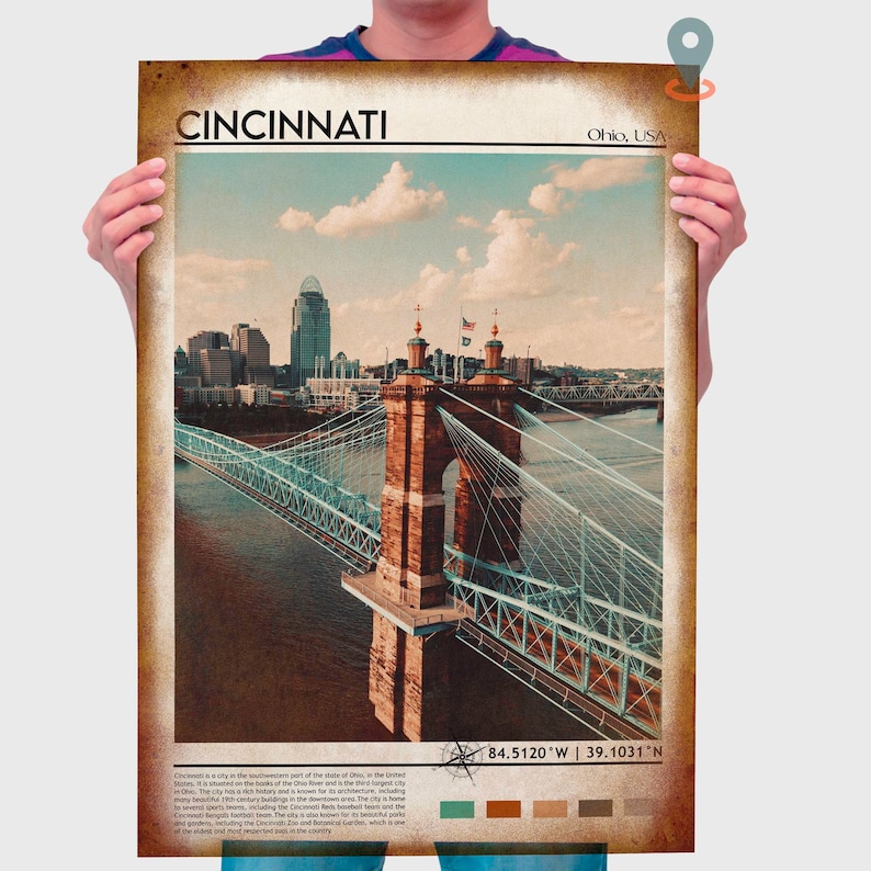 Cincinnati Print Cincinnati Poster Cincinnati Wall Art - Etsy