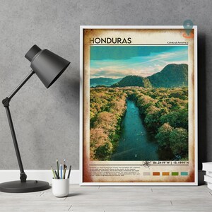 Honduras Print, Vintage Poster, Honduras Wall Art, Honduras Digital ...