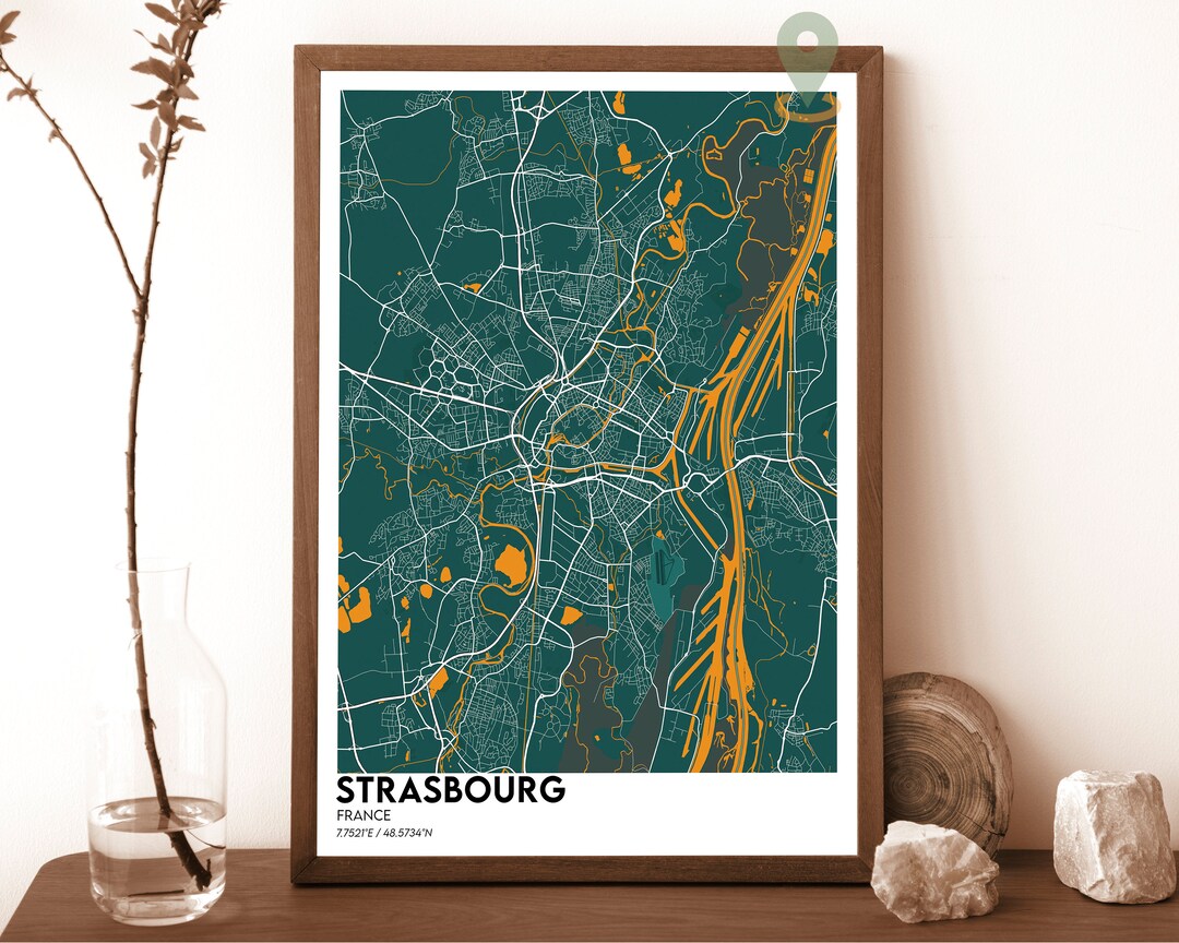 Strasbourg Map Poster, Strasbourg Map Print, Strasbourg City Map ...