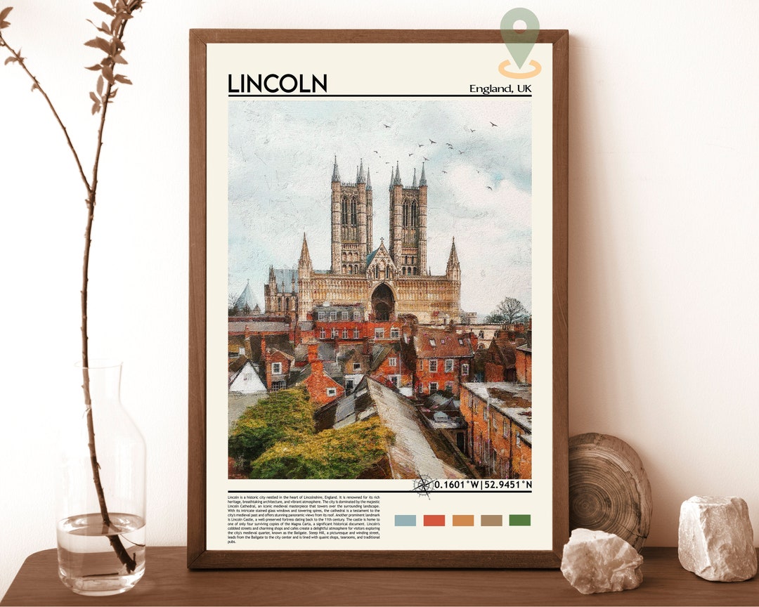 Lincoln Print, Lincoln Poster, Lincoln Wall Art, Lincoln Travel Print ...