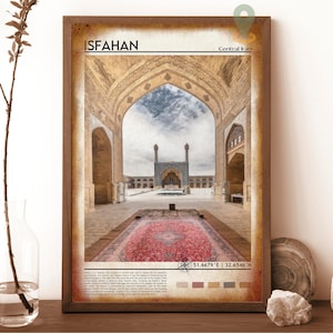 Isfahan Print, Isfahan Poster, Isfahan Wall Art, Isfahan Travel ...