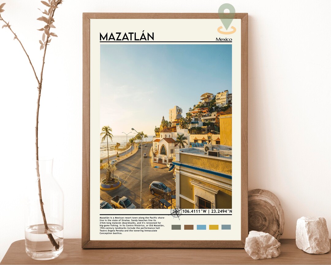 Mazatlán Print, Vintage Poster, Mazatlán Art, Mazatlán Poster, Mazatlán ...
