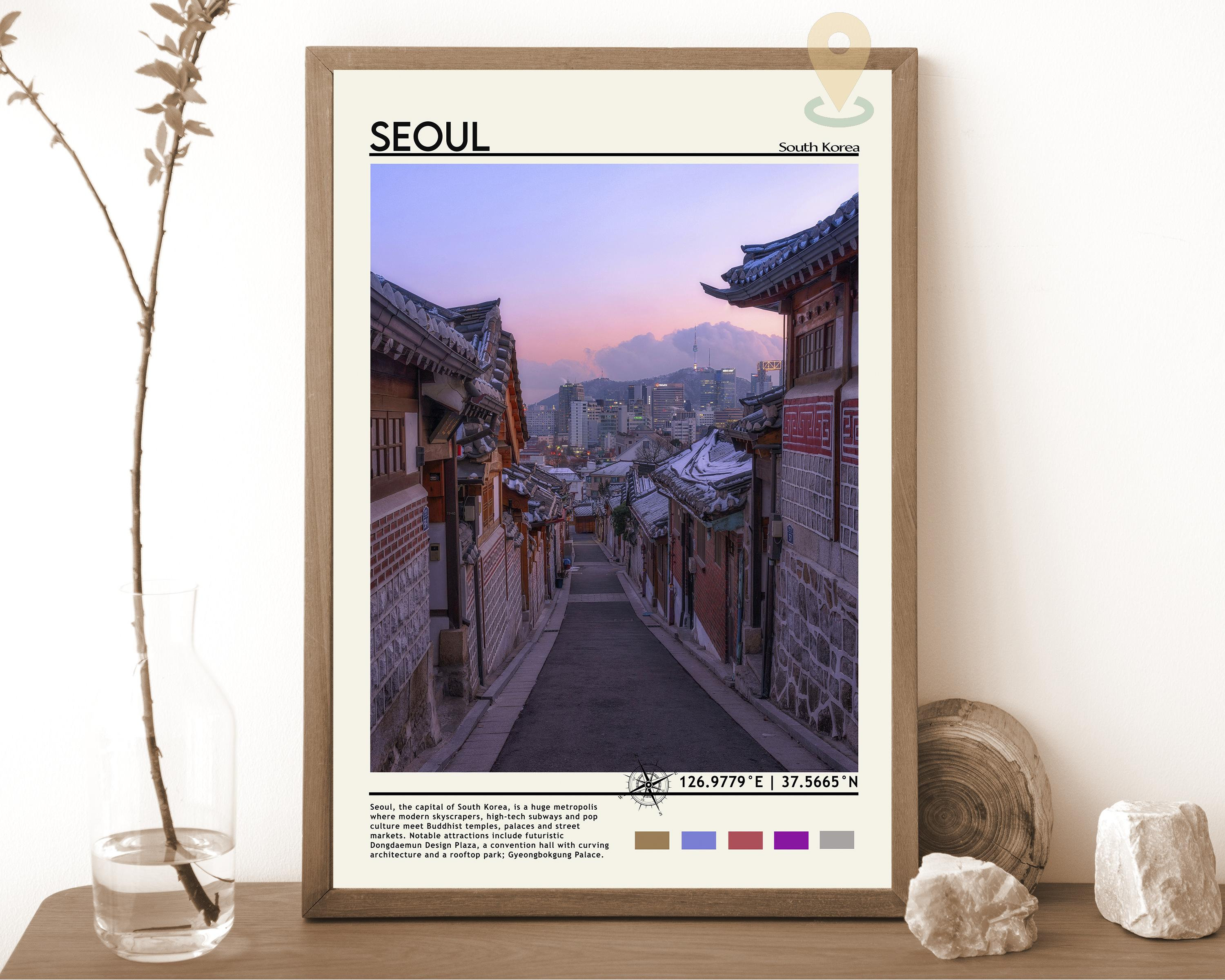 Seoul Print Vintage Poster Seoul Wall Art Seoul Digital - Etsy