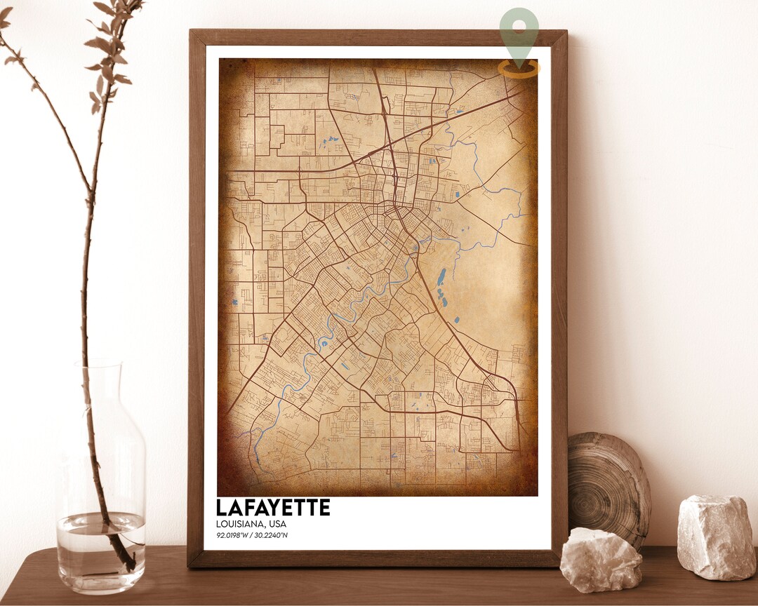 Lafayette Map , Lafayette Map Print, Lafayette City Map, Lafayette Wall Art, Lafayette Travel ...