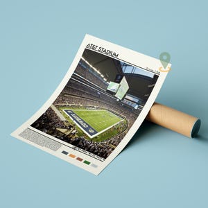 AT&T Stadium Poster,dallas Cowboys Stadium Poster, Football NCAA Lovers ...