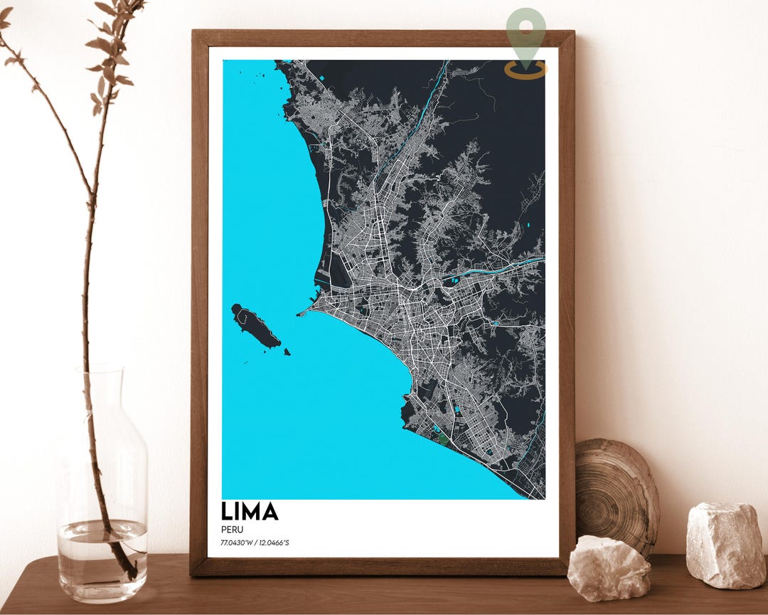 Lima Map, Lima Map Print, Lima Wall Art, Lima Travel Poster, Lima ...