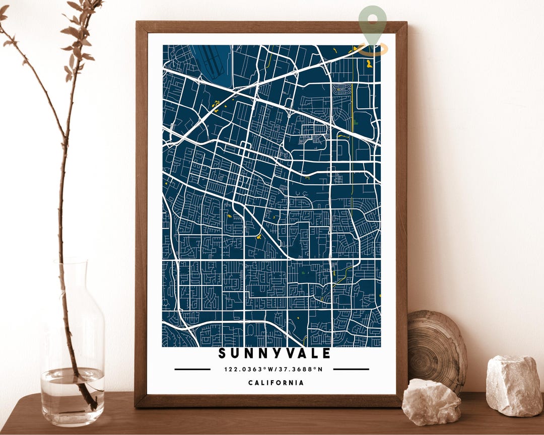 Sunnyvale Map, Sunnyvale Map Print, Sunnyvale Personalized Map ...