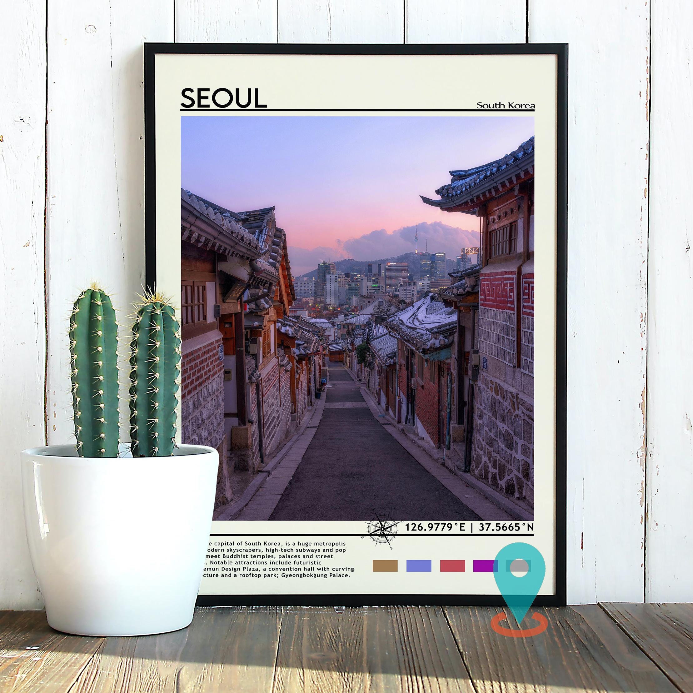 Seoul Print Vintage Poster Seoul Wall Art Seoul Digital - Etsy