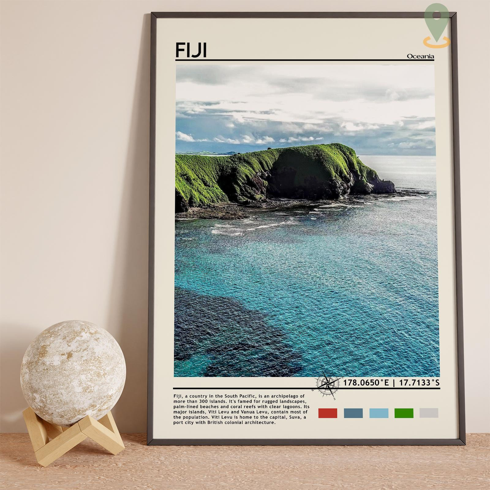 Fiji Print Fiji Poster Fiji Wall Art Fiji Art Print Fiji - Etsy