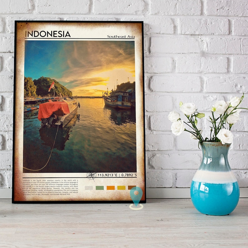 Indonesia Print Indonesia Art Indonesia Poster Indonesia - Etsy