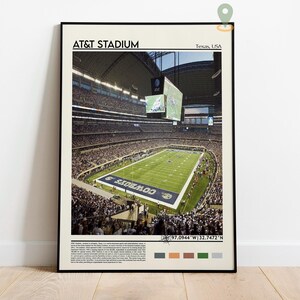 AT&T Stadium Poster,dallas Cowboys Stadium Poster, Football NCAA Lovers ...