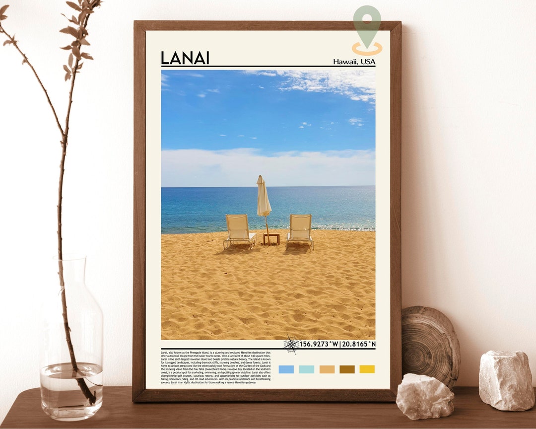Lanai Print, Lanai Poster, Lanai Wall Art, Lanai Travel, Lanai Art ...