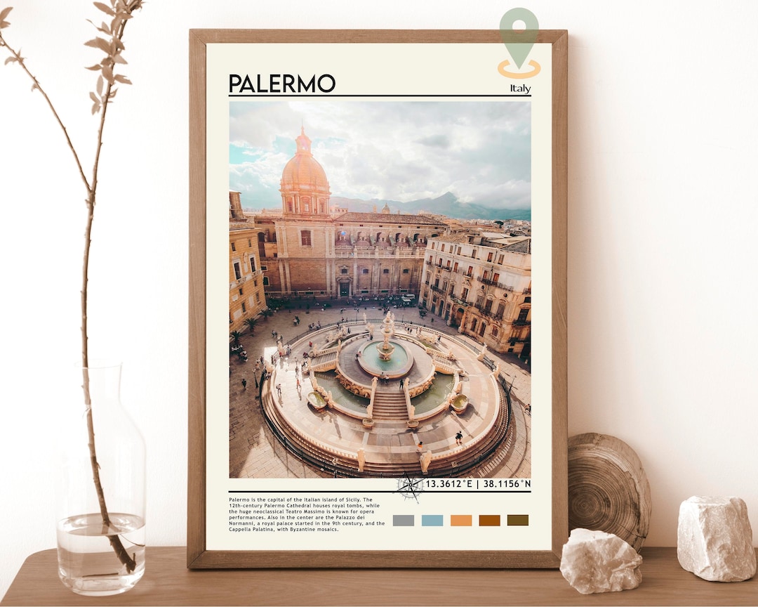Palermo Print, Vintage Poster, Palermo Art, Palermo Poster, Palermo ...