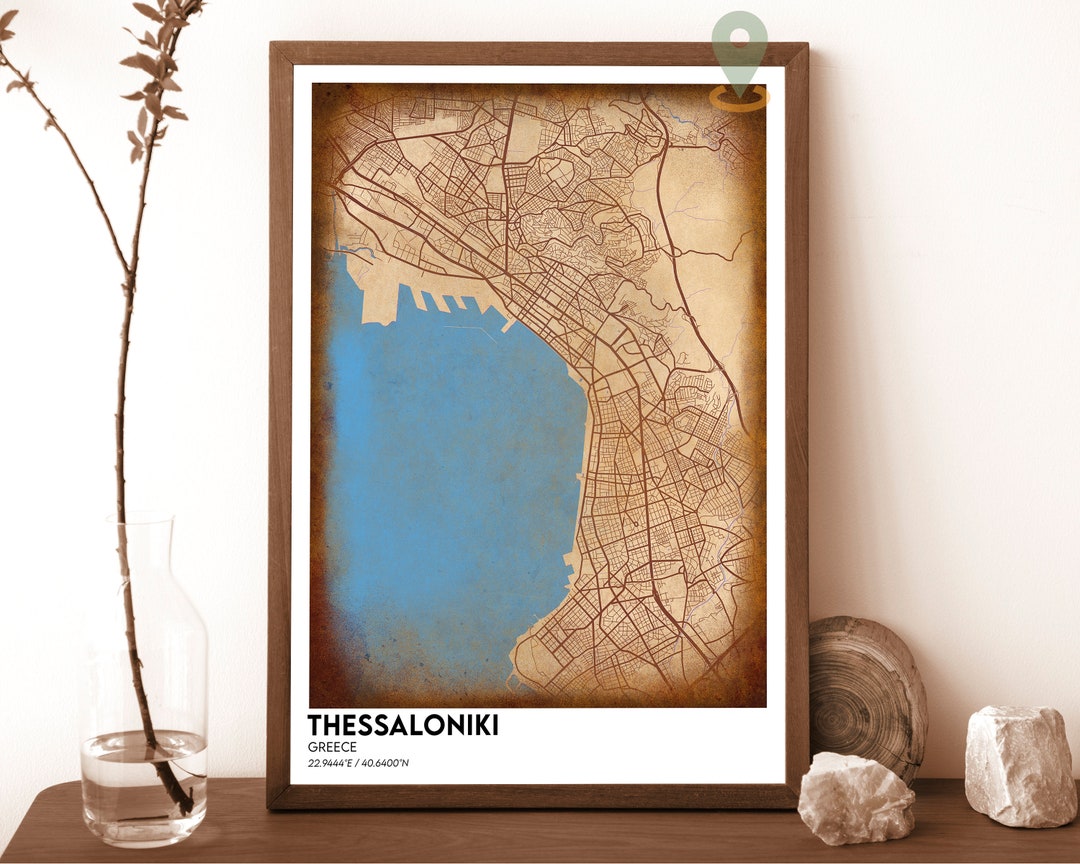 Thessaloniki Map , Thessaloniki Map Print, Thessaloniki City Map ...