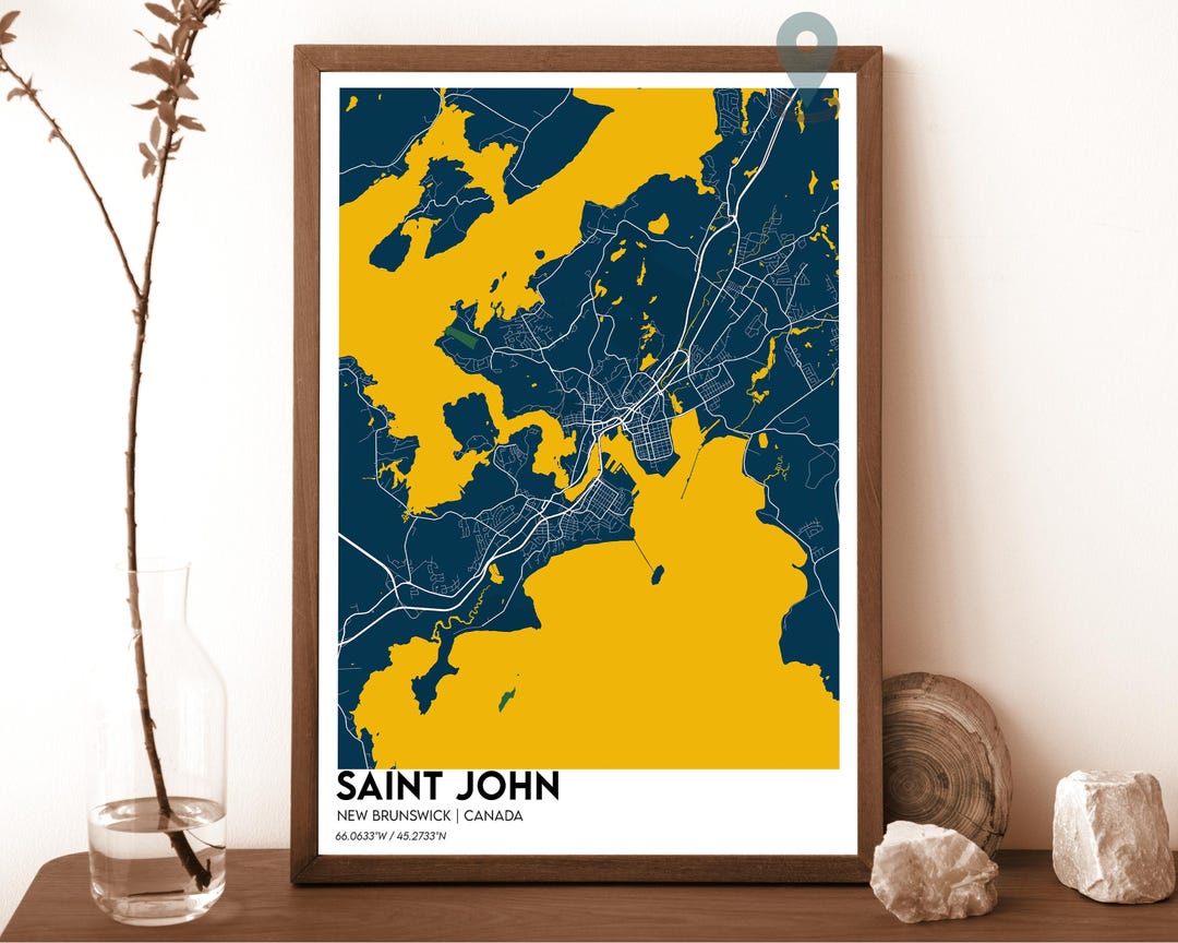 Saint John Map, Saint John Map Print, Saint John Personalized Map ...