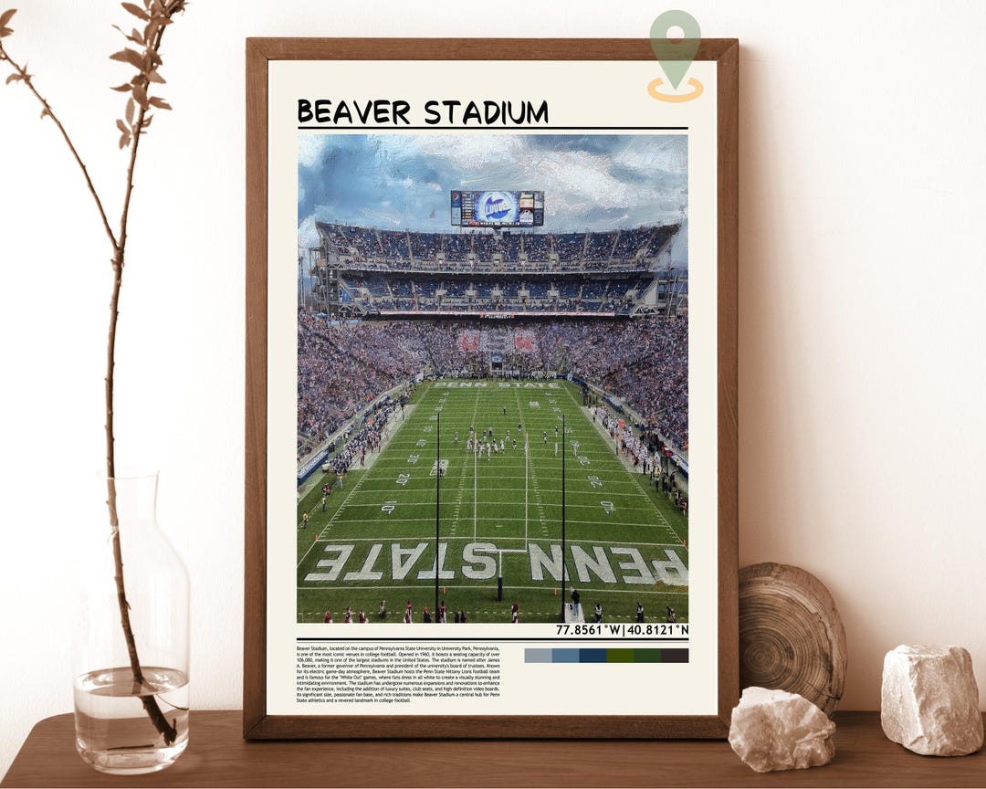 Beaver Stadium Print, Beaver Stadium Wall Art, Beaver Stadium Poster ...