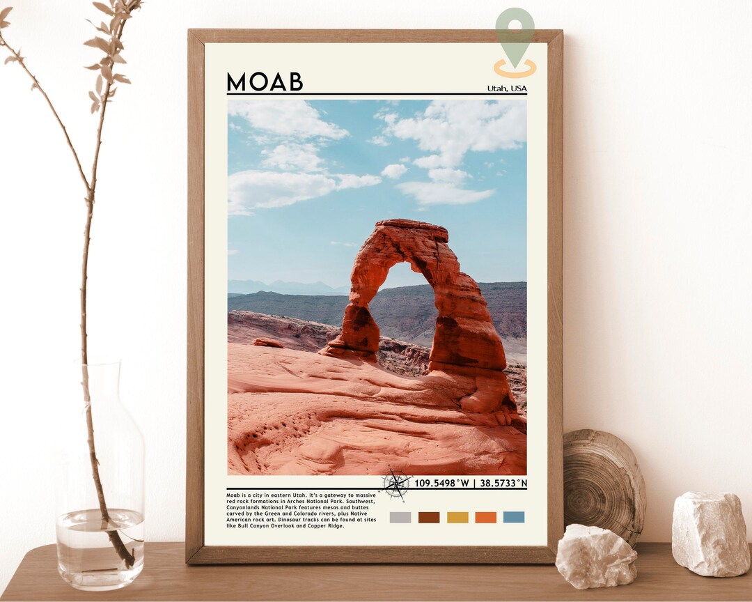 Moab Travel Poster, Moab Print, Moab Wall Art, Moab Vintage Poster ...