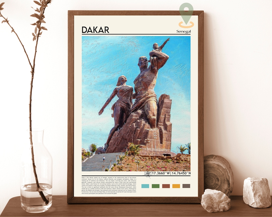 Dakar Print| Vintage Poster| Dakar Wall Art| Dakar Poster| Dakar Photo ...
