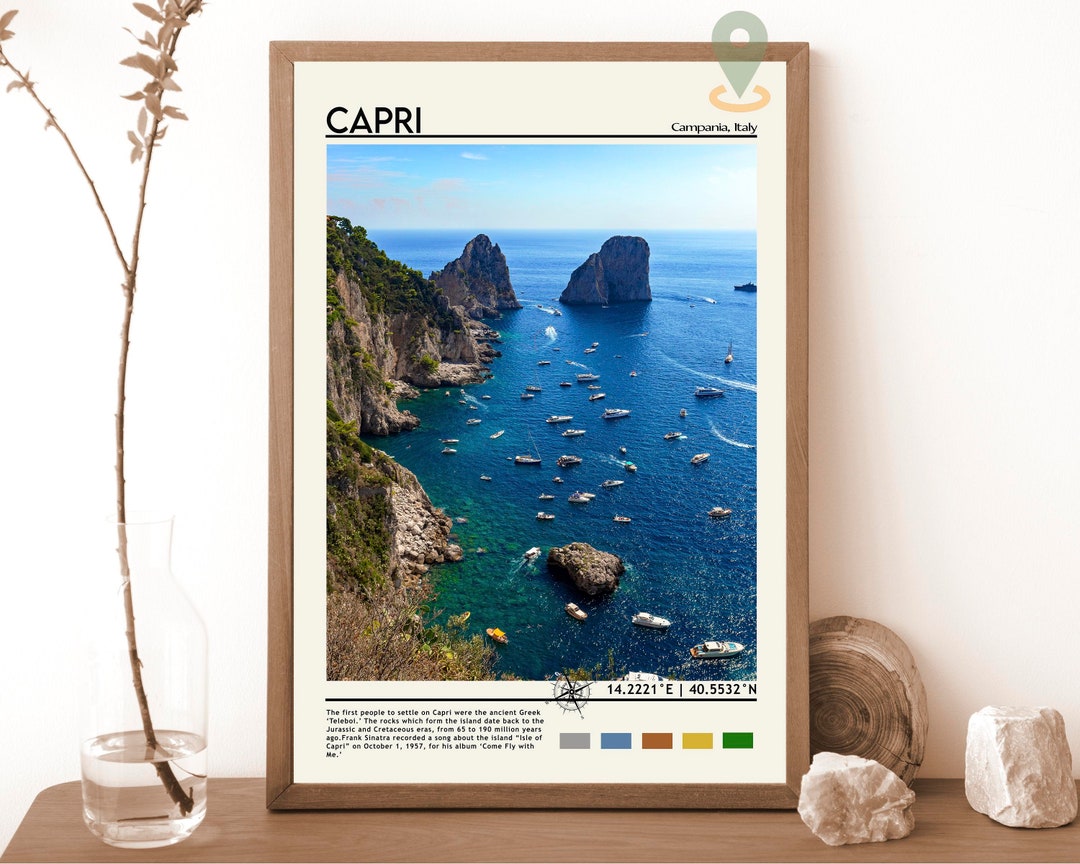 Capri Print, Vintage Poster, Capri Wall Art, Capri Poster, Capri Photo ...