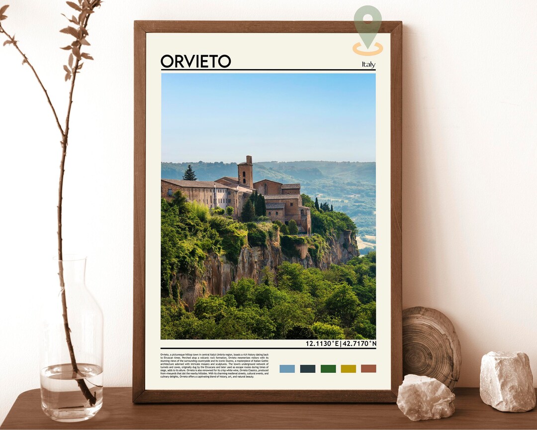 Orvieto Map, Orvieto Map Print, Orvieto Personalized Map, Orvieto Wall ...