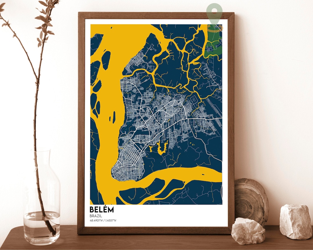 Mapa de Belem, Impresión de mapa de Belem, Mapa personalizado de Belem ...