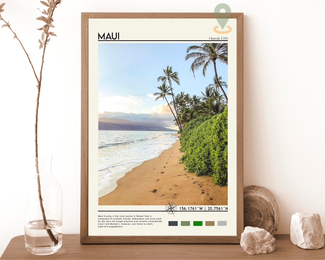 Maui Travel Poster, Maui Print, Maui Wall Art, Maui Vintage Poster ...