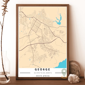 George Map, George Map Print, George Wall Art, George Travel Poster ...