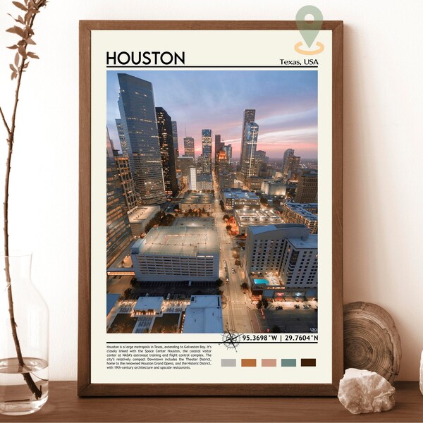 Houston Skyline Poster - Etsy